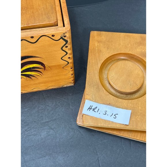 Woodpecker Woodware | Kitchen | Vtg Wooden Canister Set Roosters ...